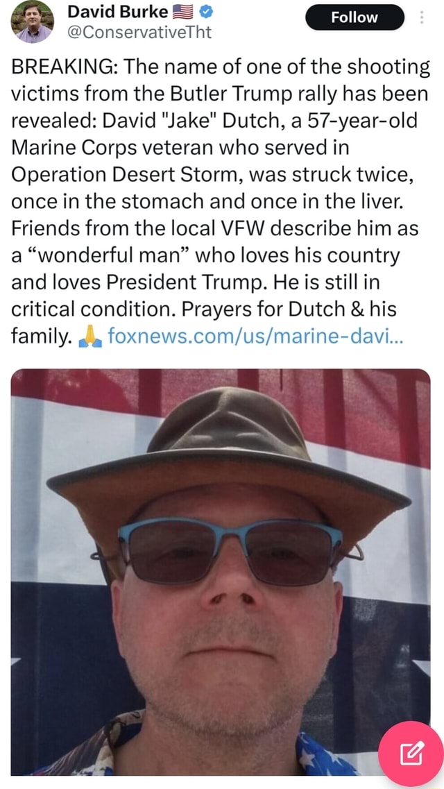 David Burke @ BREAKING: The name of one of the shooting victims from ...