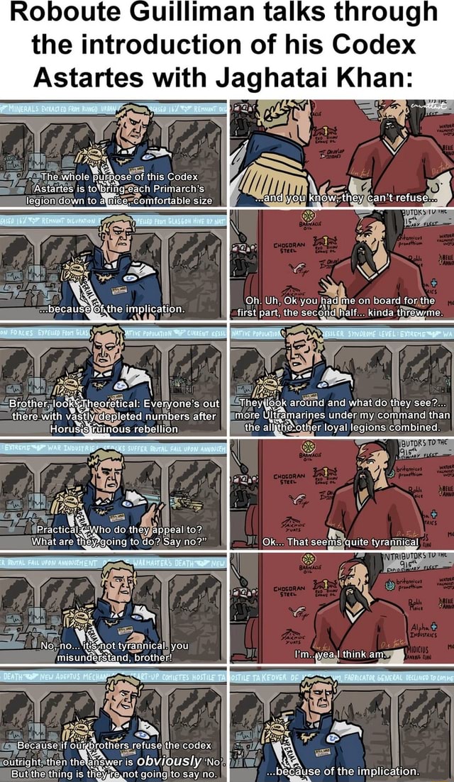 Roboute Guilliman talks through the introduction of his Codex Astartes ...