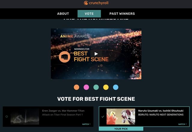 Crunchyroll ABOUT VOTE PAST WINNERS ANIME AWARDS. NOMINEES FOR BEST ...