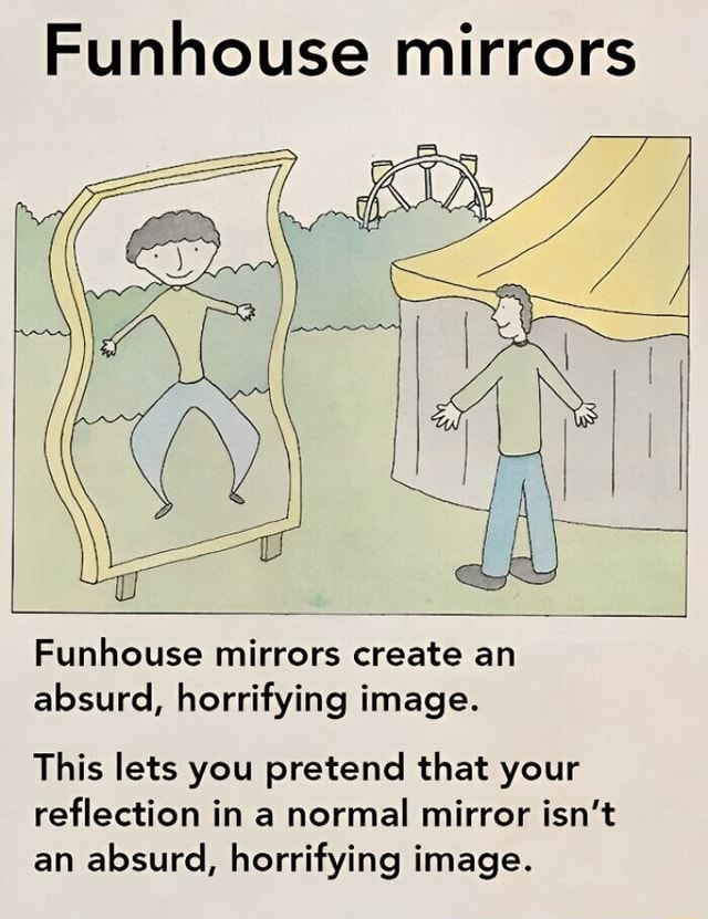 Funhouse mirrors Funhouse mirrors create an absurd, horrifying image ...
