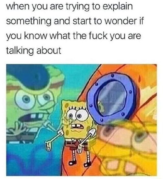 When you are trying to explain something and start to wonder if you ...