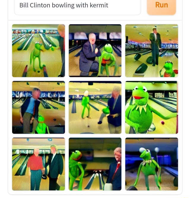 Bill Clinton bowling with kermit Run - iFunny