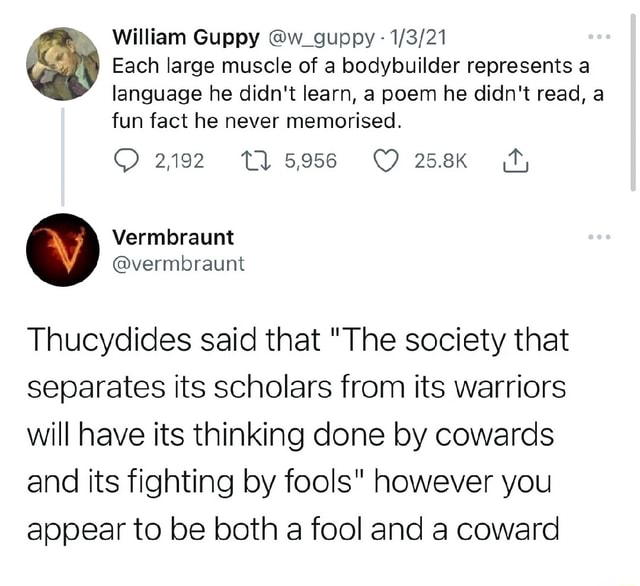 William Guppy @w_guppy - Each large muscle of a bodybuilder represents ...