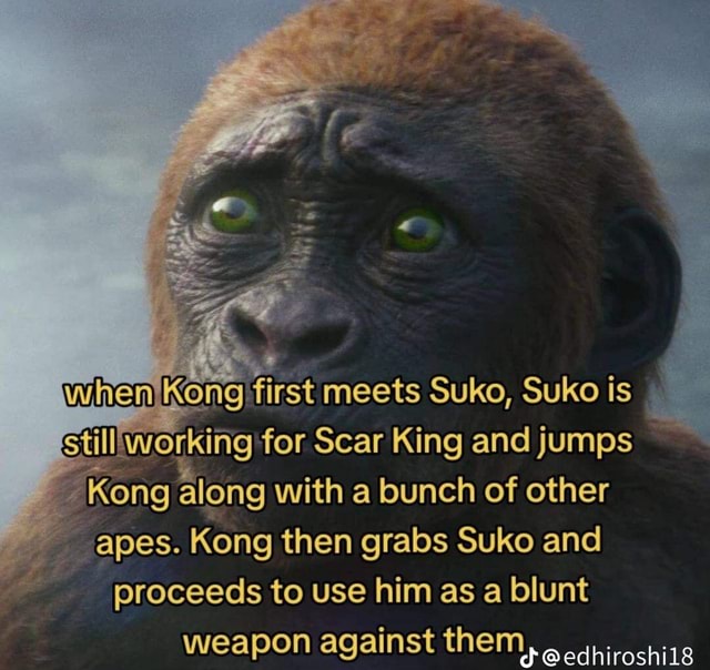 When Kong first meets Suko, Suko is Still werking for for Scar King and ...