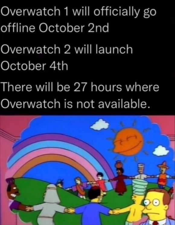 Overwatch 1 will officially go offline October Overwaitch 2 will launch ...