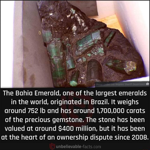 Ry The Bahia Emerald, one of the largest emeralds in the world ...