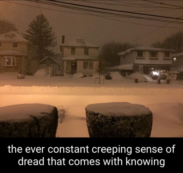 The ever constant creeping sense of dread that comes with knowing - iFunny