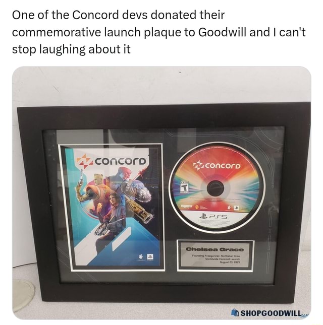 One of the Concord devs donated their commemorative launch plaque to ...