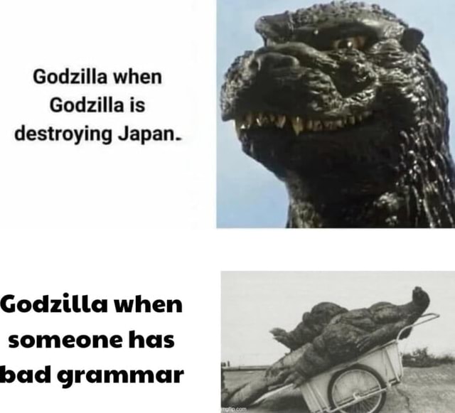 Godzilla when Godzilla is destroying Japan. Godzilla when someone has ...