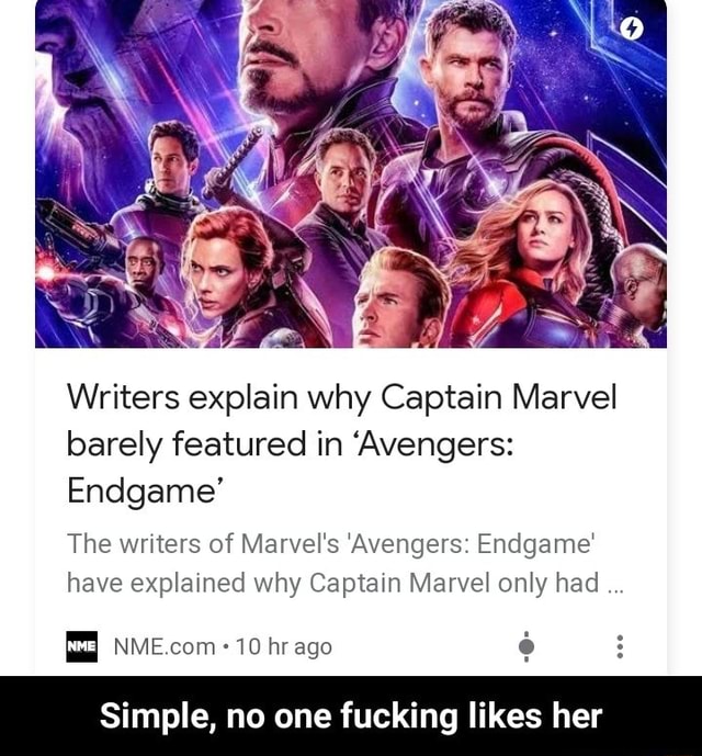 Writers explain Why Captain Marvel barely featured in ‘Avengers ... Writers explain Why Captain Marvel barely featured in ‘Avengers ...
