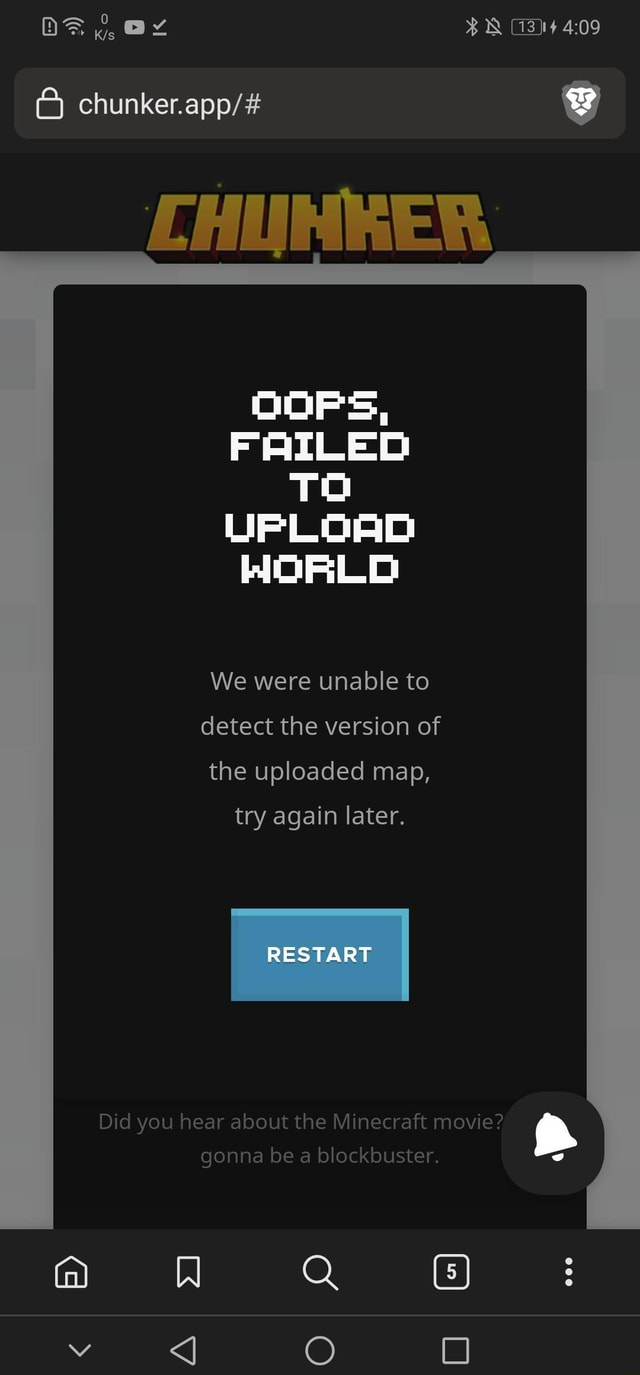 Chunker.app/# CHUNKER OOPS, FAILED TO UPLOAD We were unable to detect ...