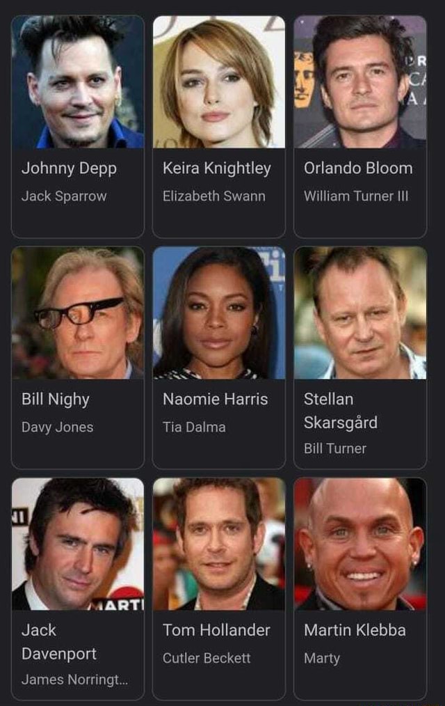 Johnny Depp Keira Knightley Orlando Bloom Jack Sparrow Elizabeth Swann ...