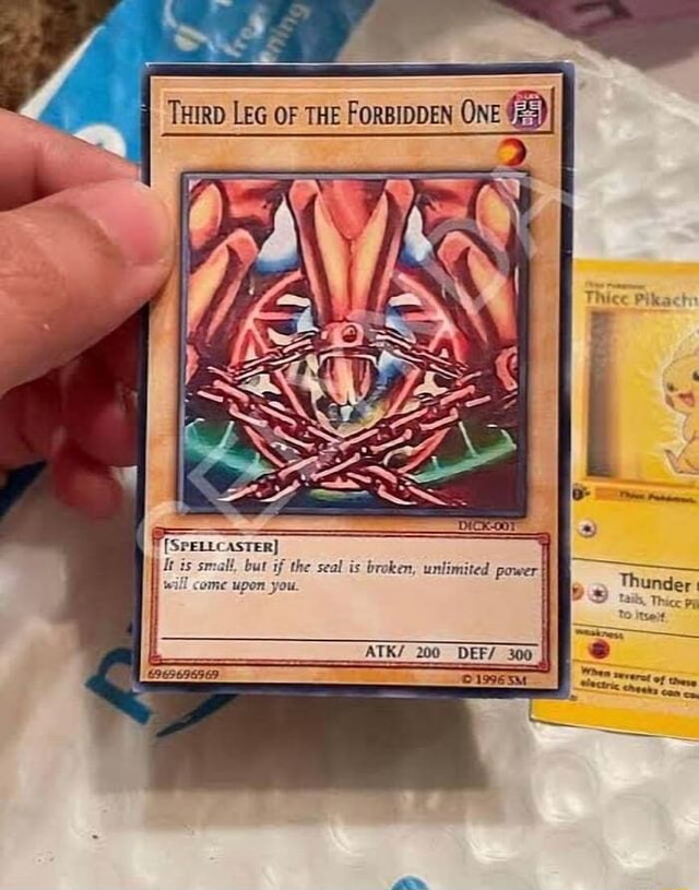 THIRD LEG OF THE FORBIDDEN ONE but if the seal is broken, unlimited ...