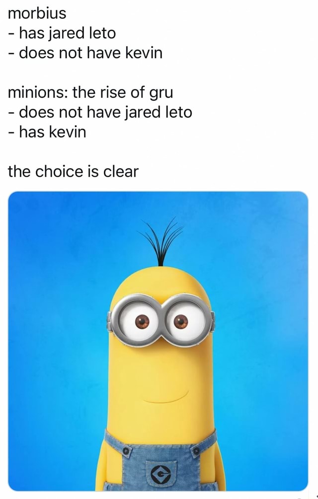 Morbius - has jared leto does not have kevin minions: the rise of gru ...