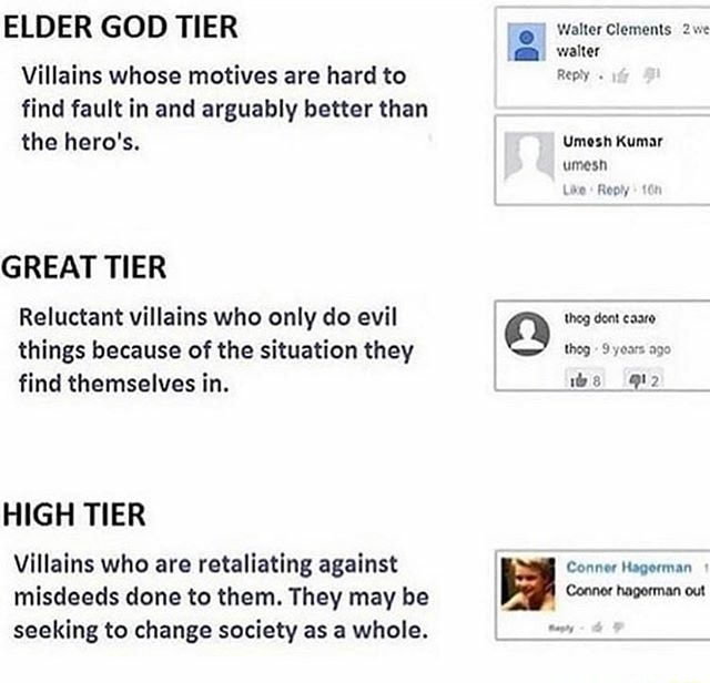 ELDER GOD TIER Villains whose motives are hard to find fault in and ...