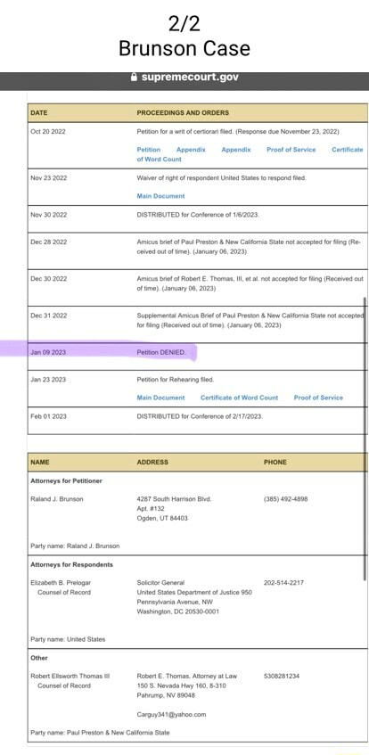 Brunson Case supremecourt.gov Pion Appand Appendin saniccatete aver Uo ...