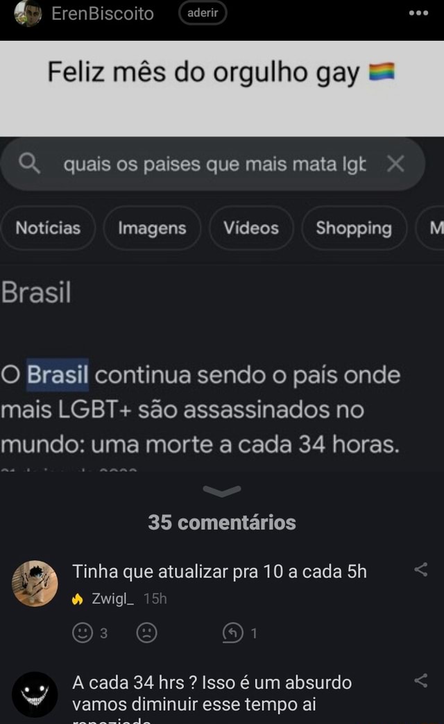 ErenBiscoito aderir Feliz mês do orgulho gay [3 QQ, quais os paises que ...
