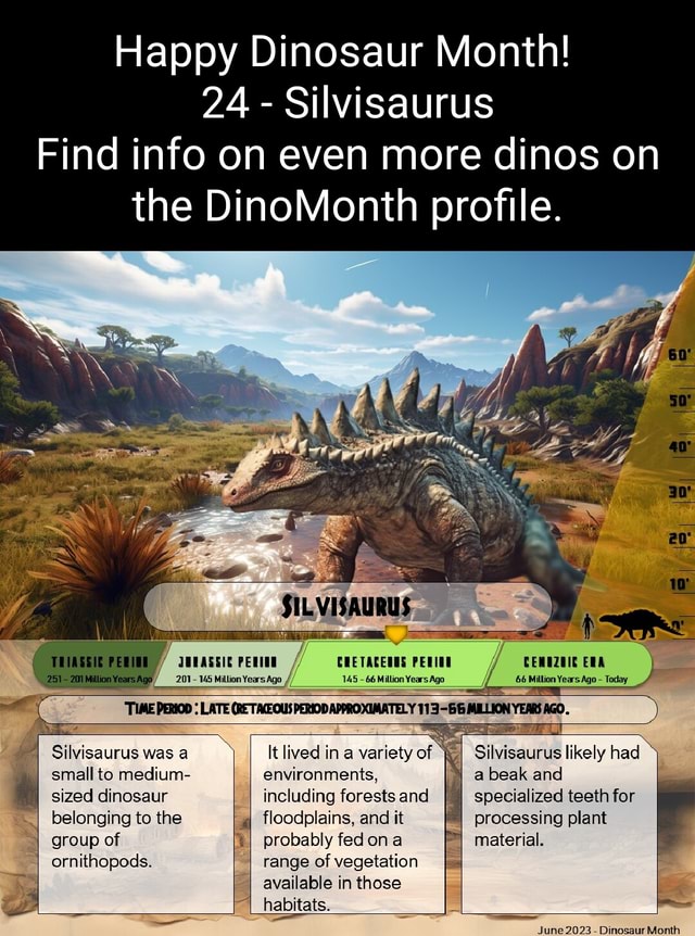 Happy Dinosaur Month! 24 - Silvisaurus Find info on even more dinos on ...