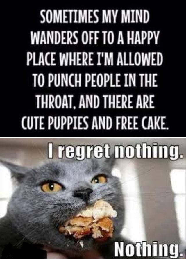 SOMETIMES MY MIND WANDERS OFF TO A HAPPY PLACE WHERE I'M ALLOWED TO ...