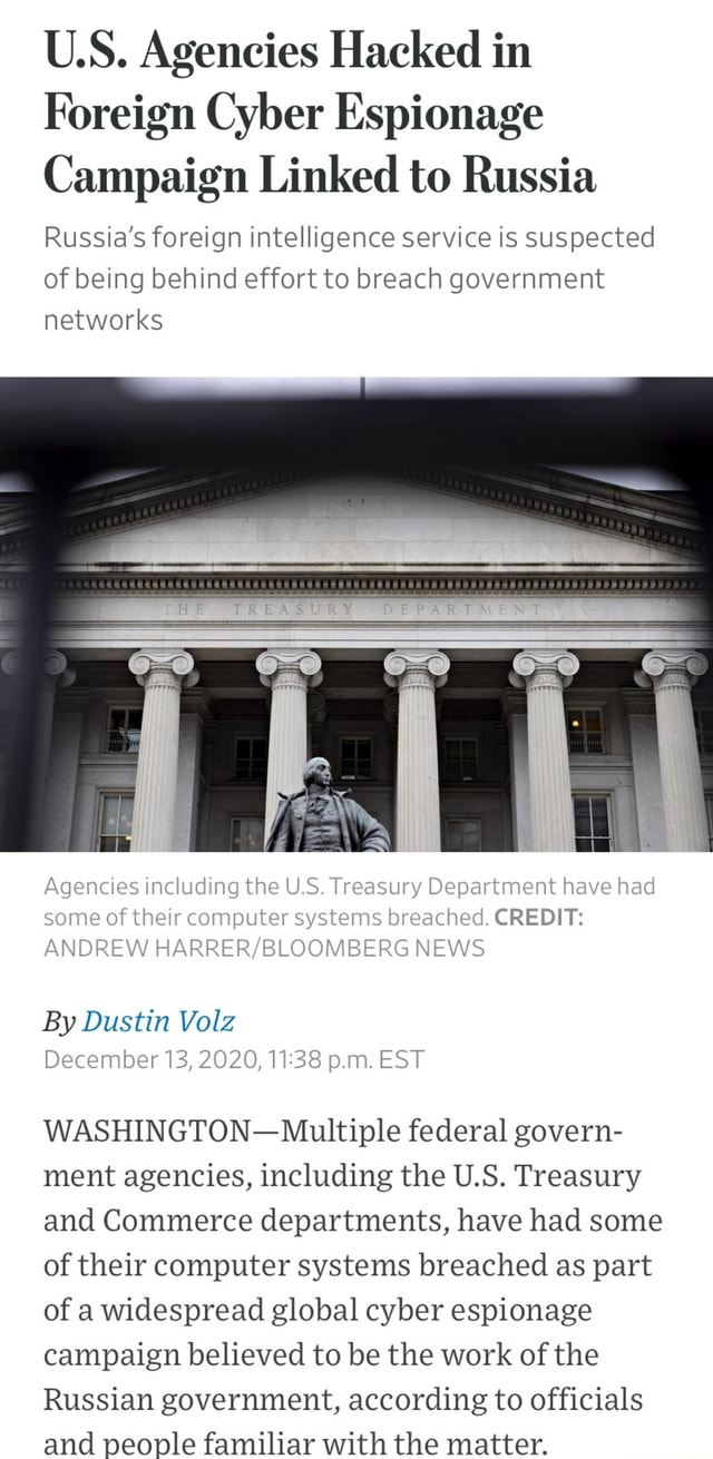 US. Agencies Hacked in Foreign Cyber Espionage Campaign Linked to ...