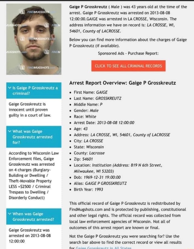 MUGSHOTS Gaige Grosskreutz criminal? Gaige Grosskreutz is innocent ...