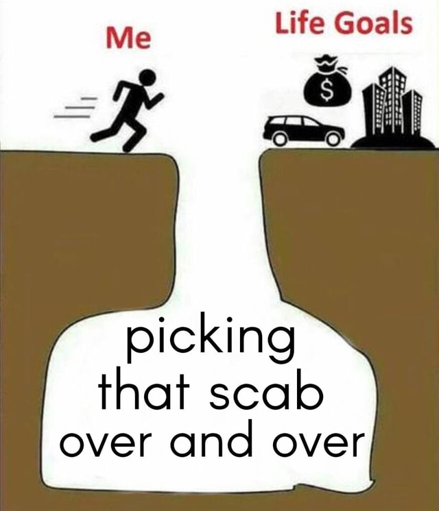 Life Goals picking that scab over and over - iFunny