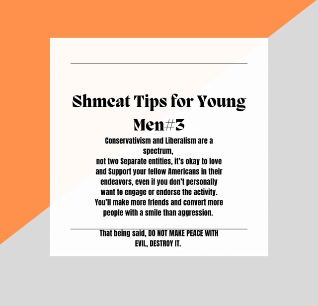 Shmeat Tips for Young Conservativism and Liberalism are a spectrum, not ...