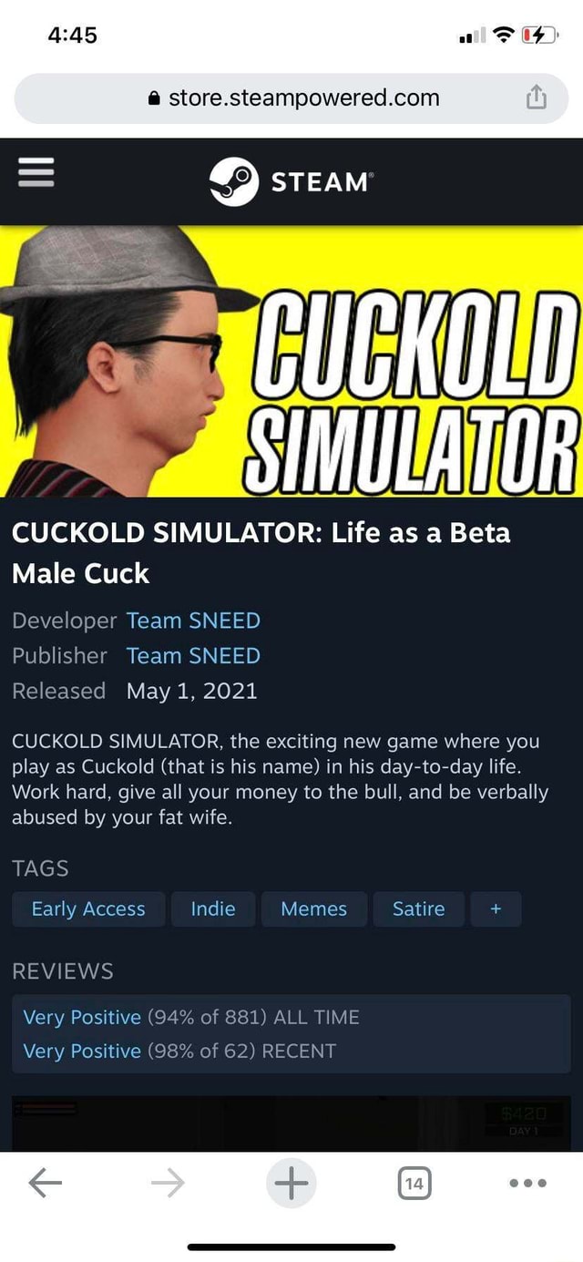 STEAM CUCKOLD CUCKOLD SIMULATOR; Life as a Beta Male Cuck Developer Team SNEED Publisher Team ...