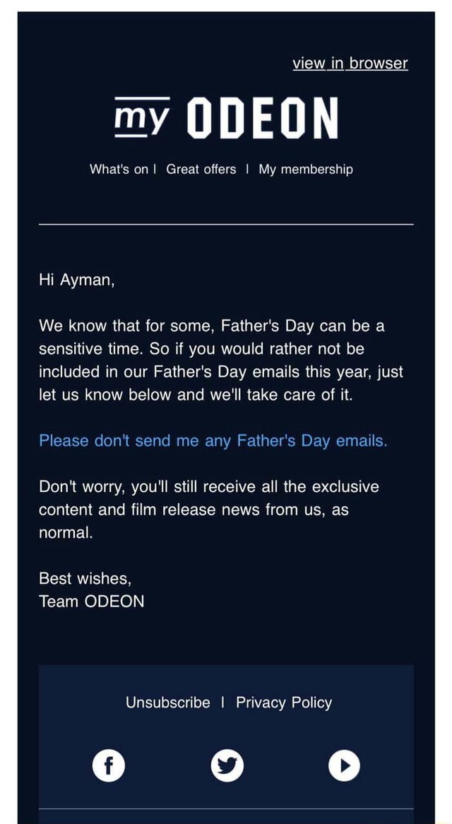 View in _browser my ODEON What's on I Great offers I My membership Hi ...