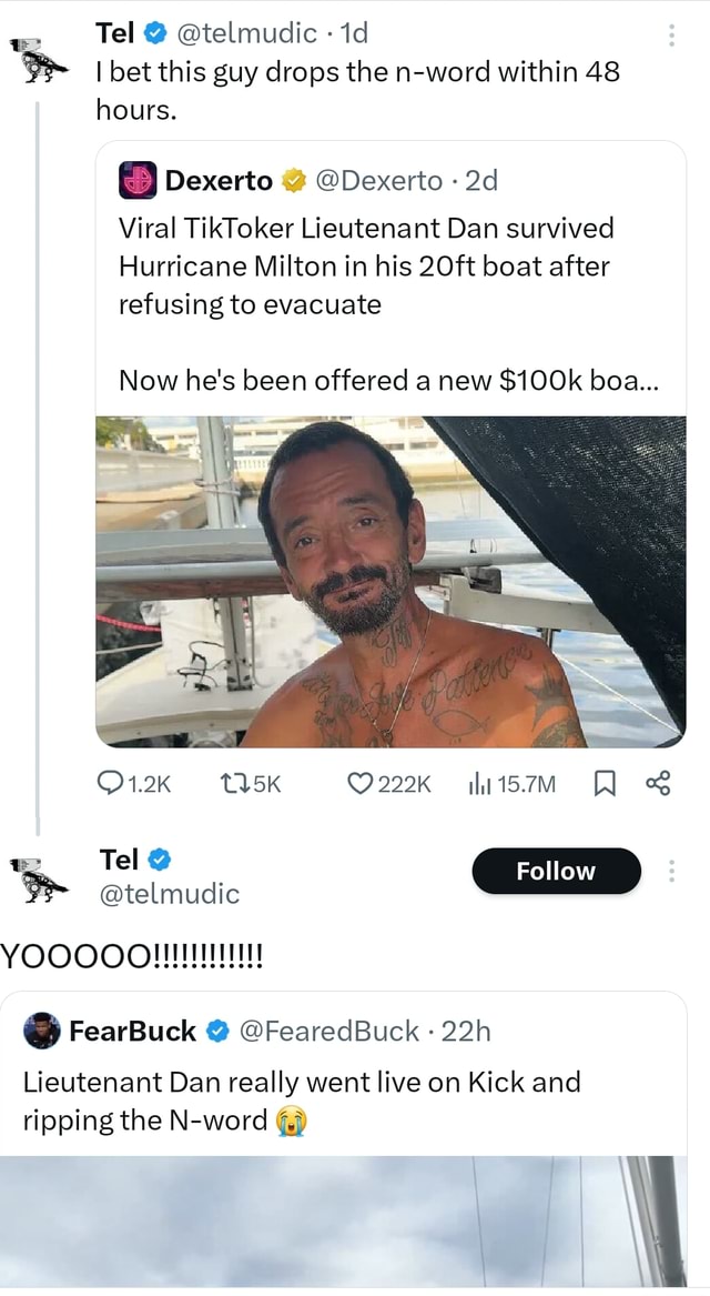 Tel @telmudic id I bet this guy drops the n-word within 48 hours. Viral ...