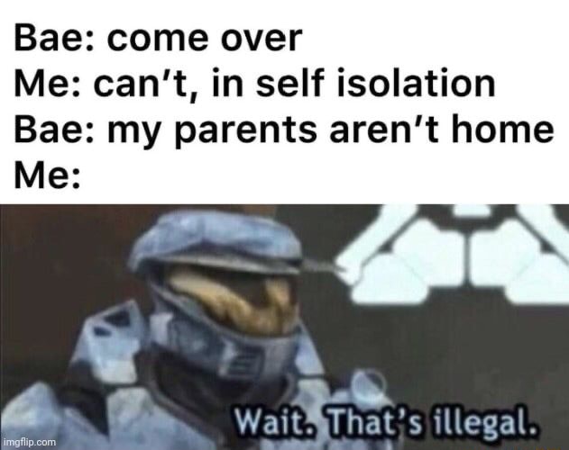 Bae: come over Me: can't, in self isolation Bae: my parents aren't home ...