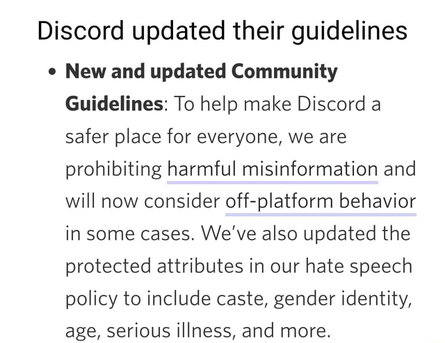 Discord updated their guidelines New and updated Community Guidelines ...