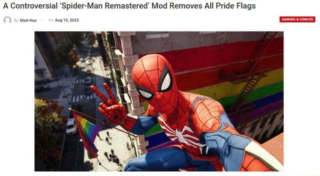 A Controversial Spider Man Remastered' Mod Removes All Pride Flags Matt ...