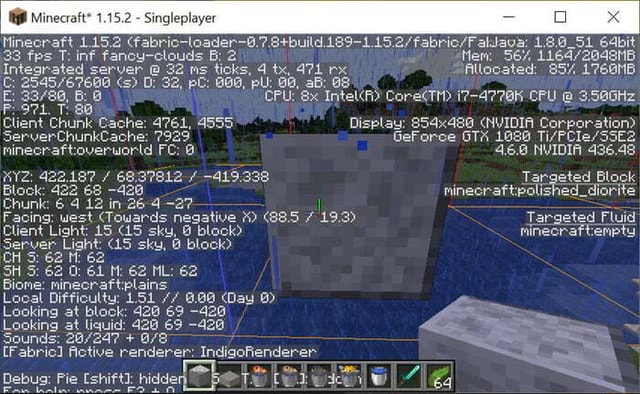 Minecraft* 1.15.2 Singleplayer o Hineeraft 1452 (fabricloader-9,78 ...