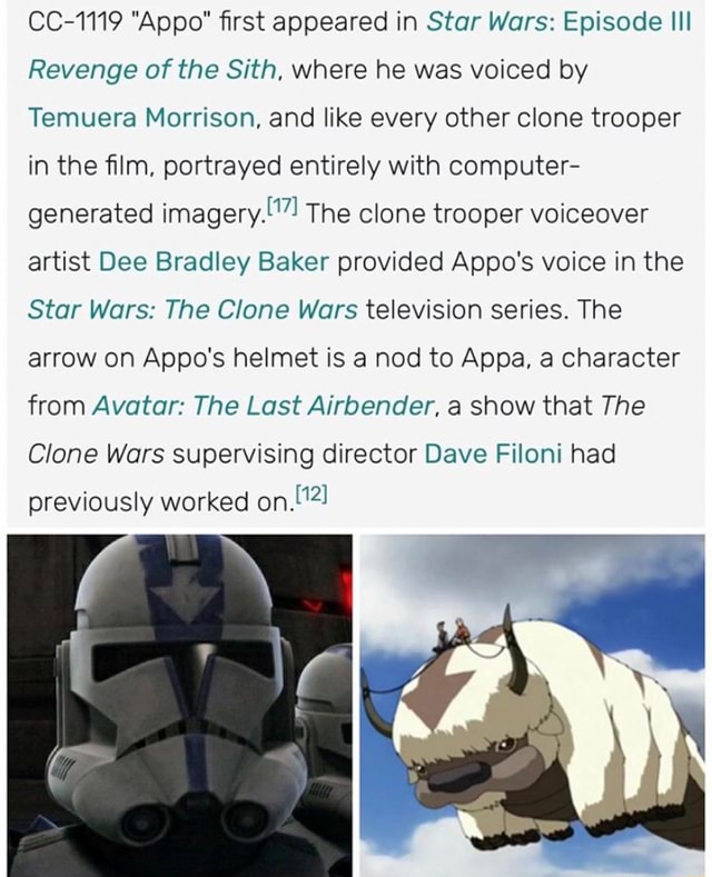 CC-1119 "Appo" first appeared in Star Wars: Episode III Revenge of the ...