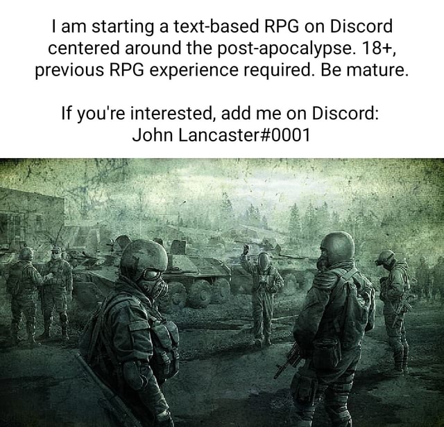 I am starting a text-based RPG on Discord centered around the post ...
