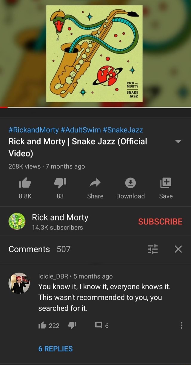 Snake jazz - #RickandMorty #AdultSwim #SnakeJazz Rick and Morty I Snake ...