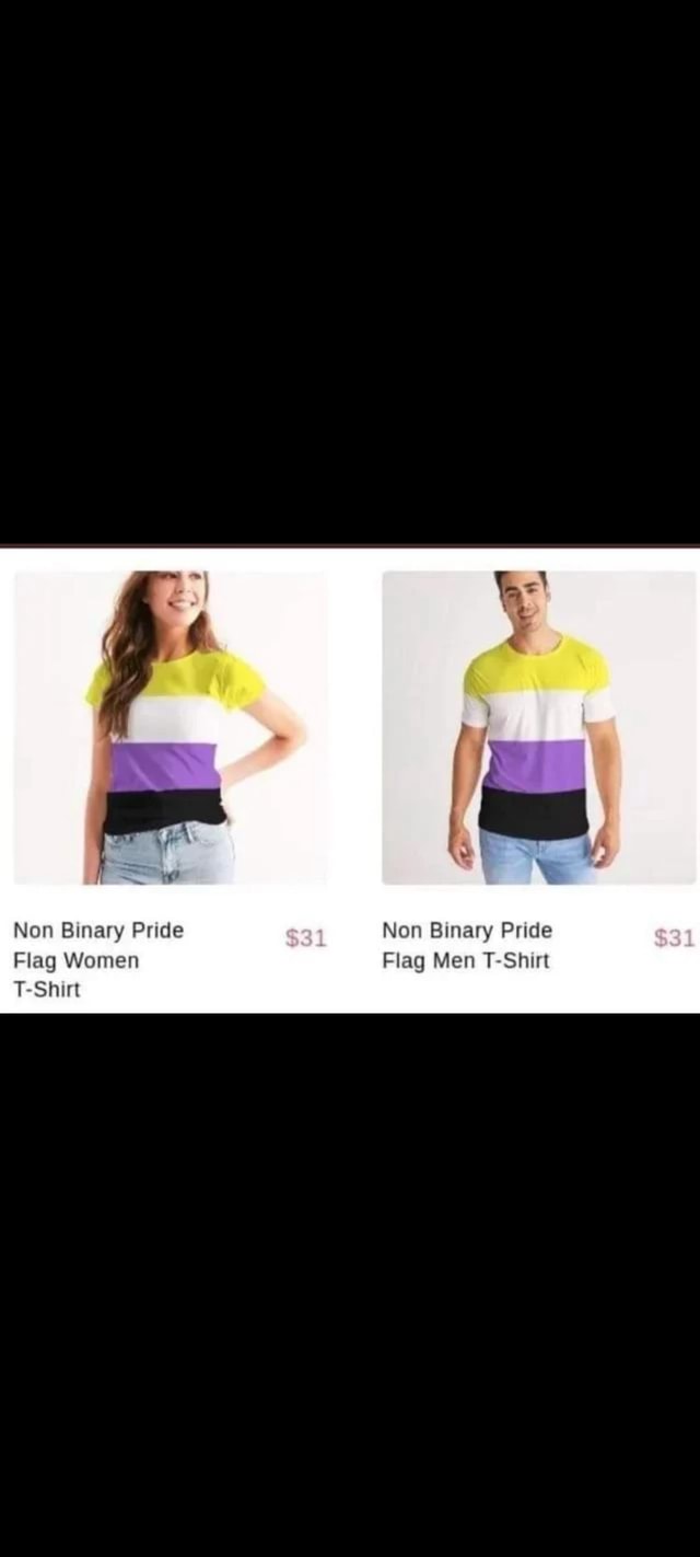 Non Binary Pride Non Binary Pride Flag Women Flag Men T-Shirt T-Shirt - iFunny