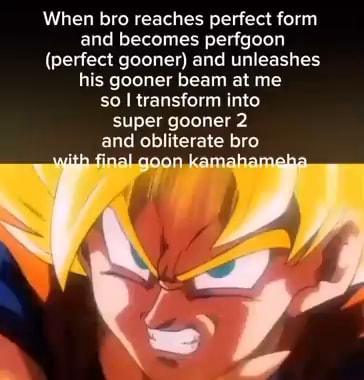 When bro reaches perfect form and becomes perfgoon (perfect gooner) and ...