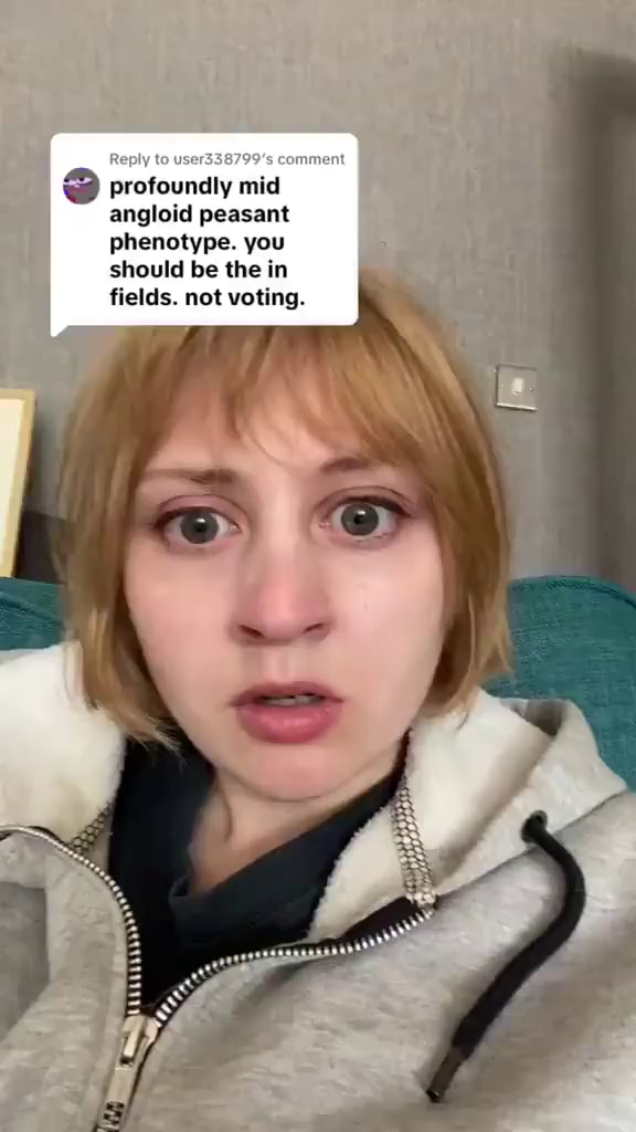 Profoundly mid angloid peasant phenotype. you should be the in fields ...