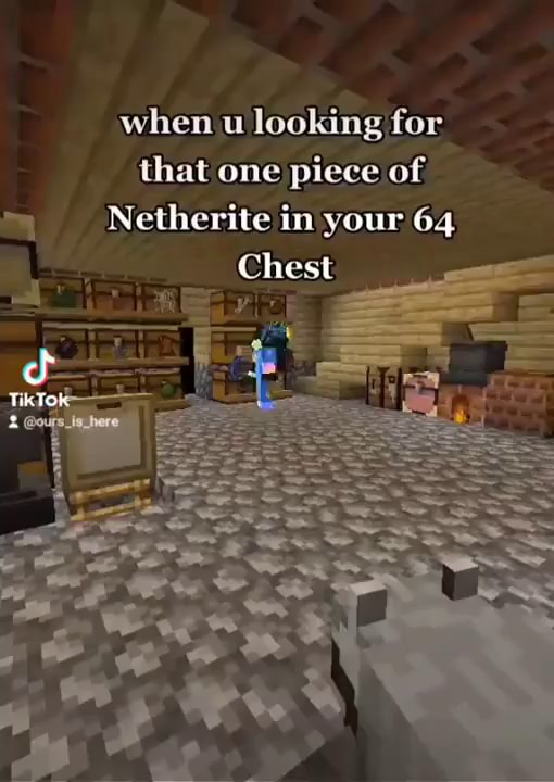 When u looking for that one piece of Netherite in your 64 - iFunny