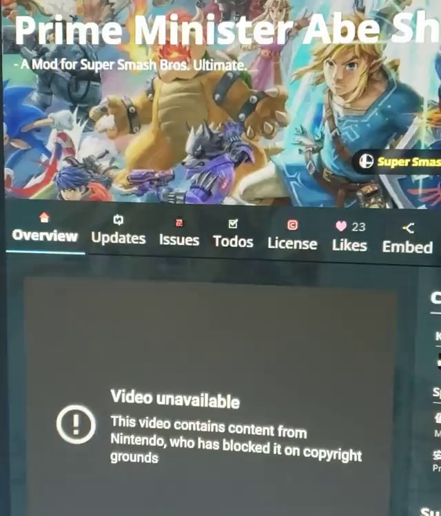 Prime Minister Abe Sh Mod for Super Smash ras. Ultimate. Overview ...