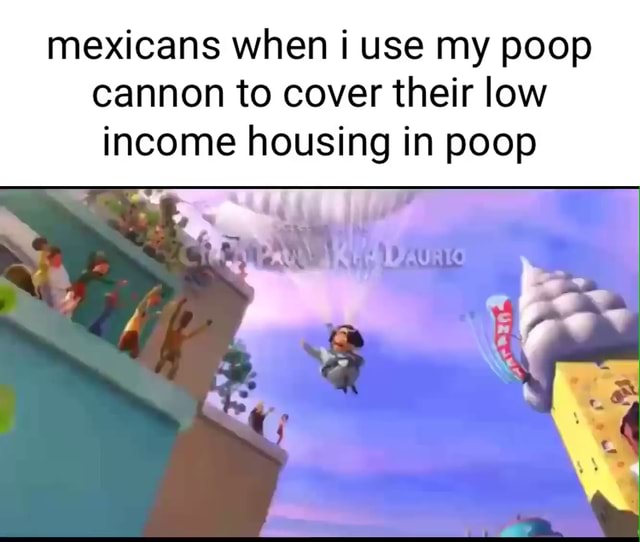 Mexicans when i use my poop cannon to cover their low income housing in ...