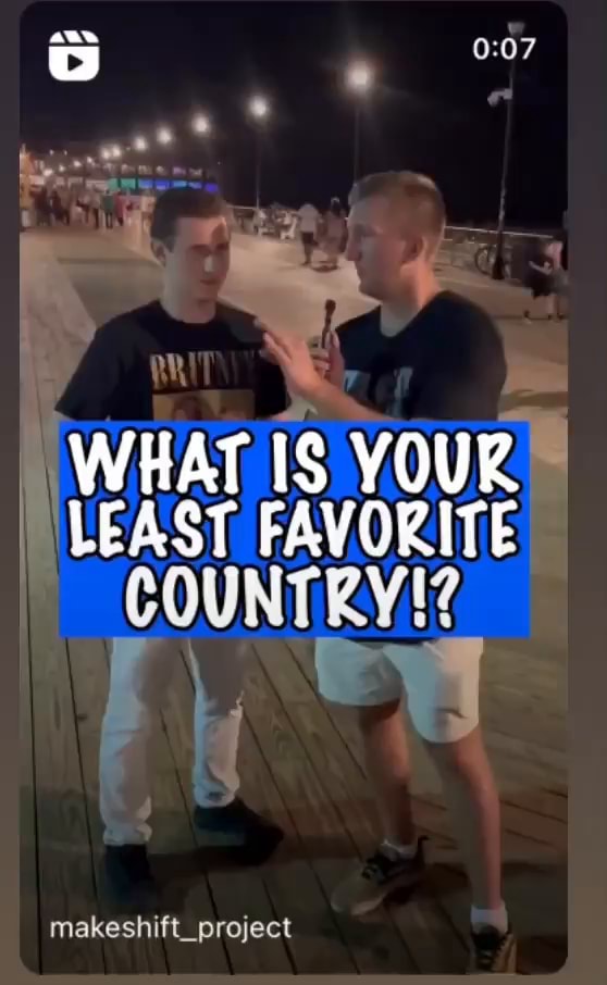 HAT IS YOUR LEAST FAVORITE COUNTRY!? makeshift_project - iFunny
