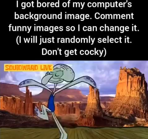 I got bored of my computer's background image. Comment funny images so ...