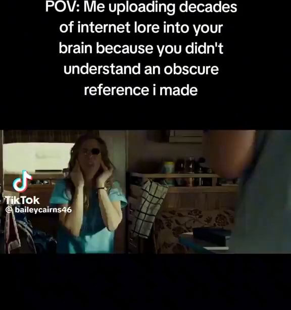 POV: Me uploading decades of internet lore into your brain because you ...