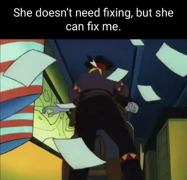 She doesn't need fixing, but she can fix me. I - iFunny