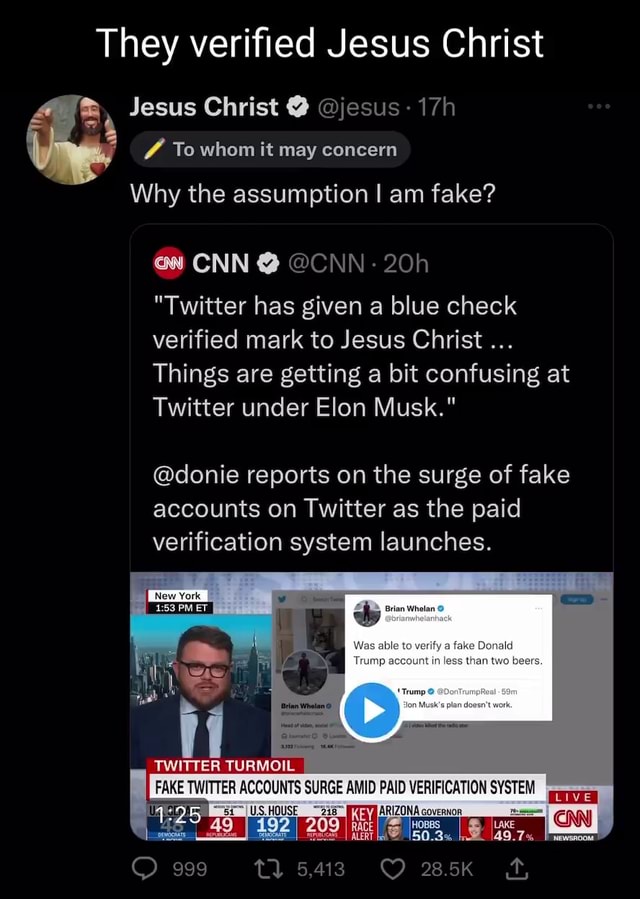 They verified Jesus Christ Jesus Christ @ @jesus Z To whom it may ...