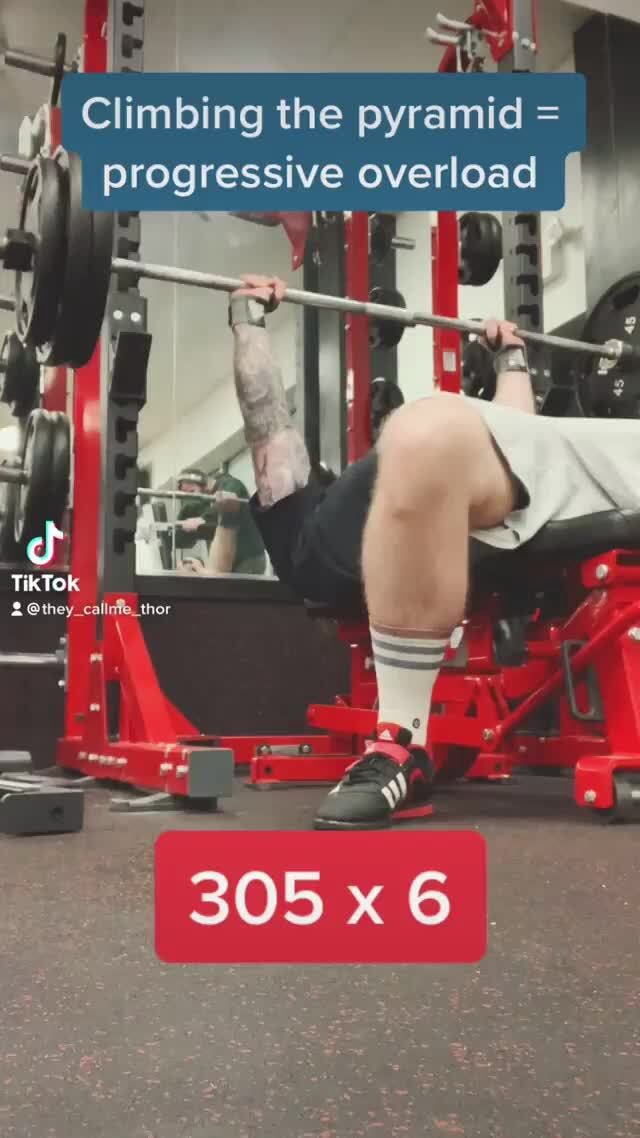 Pyramid bench - Climbing the pyramid = progressive overload TikTok ...