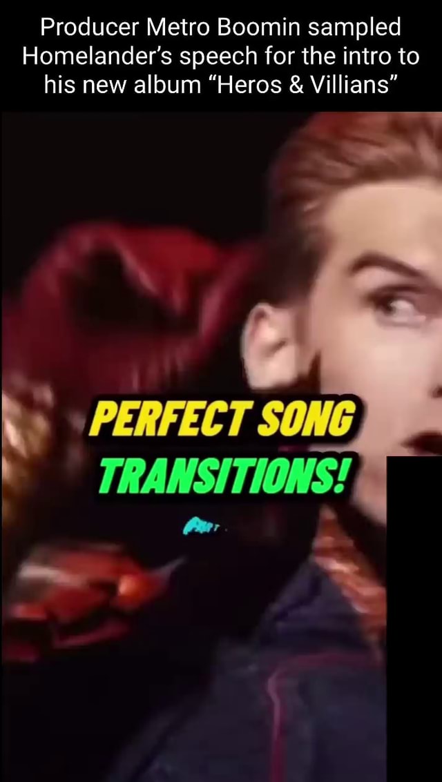 Producer Metro Boomin sampled Homelander's speech for the intro to his new album "Heros ...